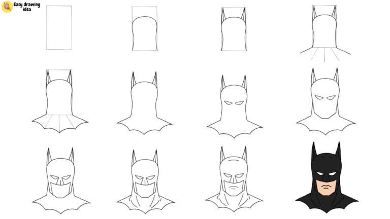 How to Draw a Batman Face Step by Step - Hand Of Art