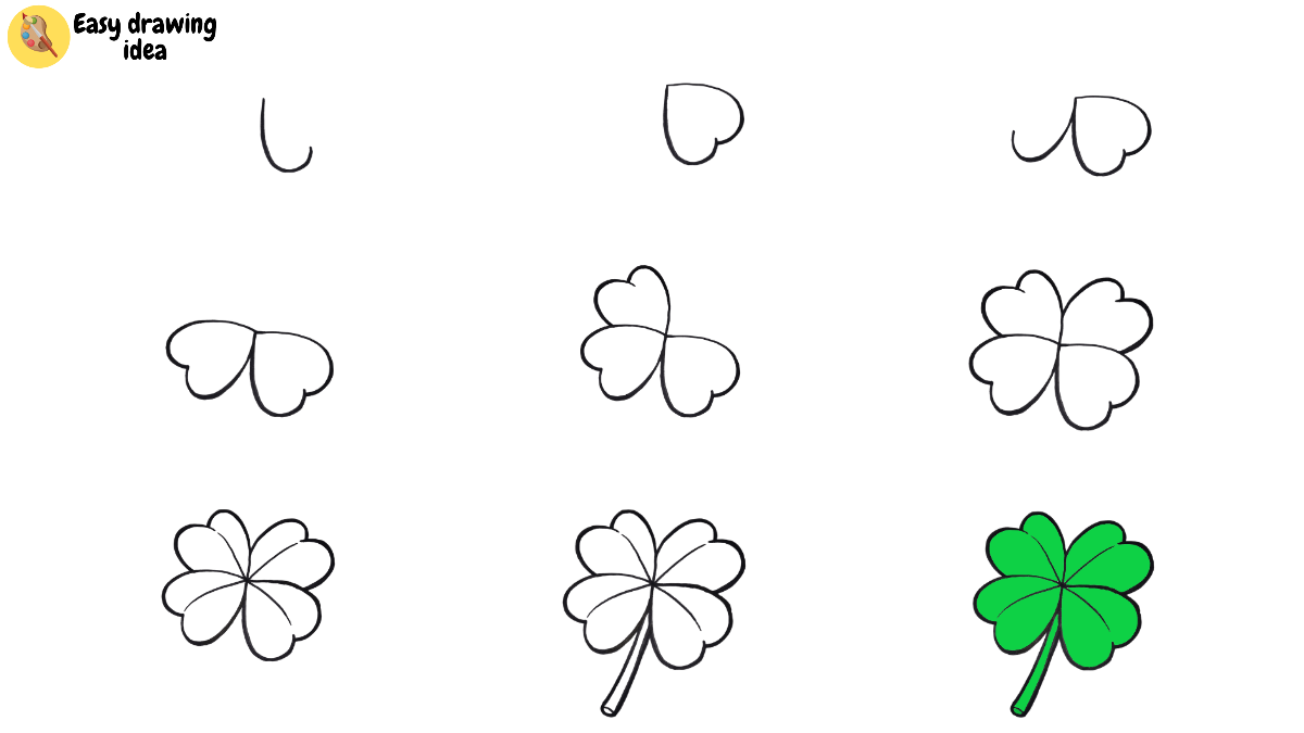 How to Draw a Clover Step By Step - Hand Of Art