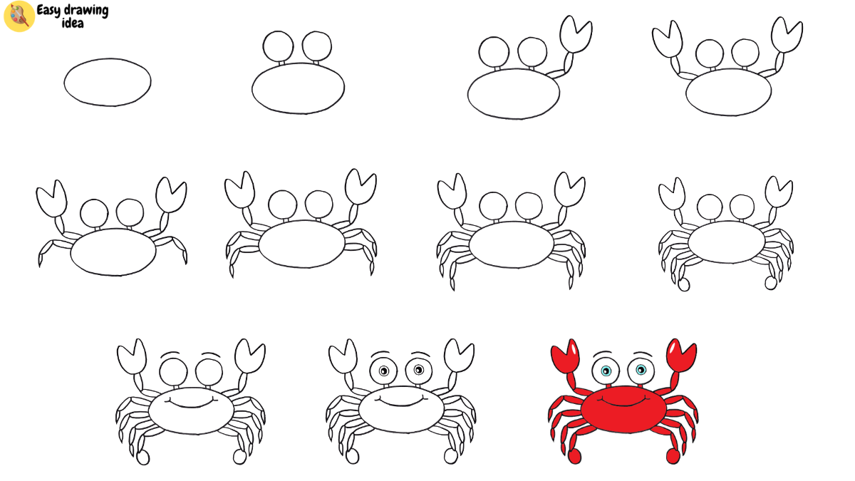 How to Draw a Crab Step by Step - Hand Of Art