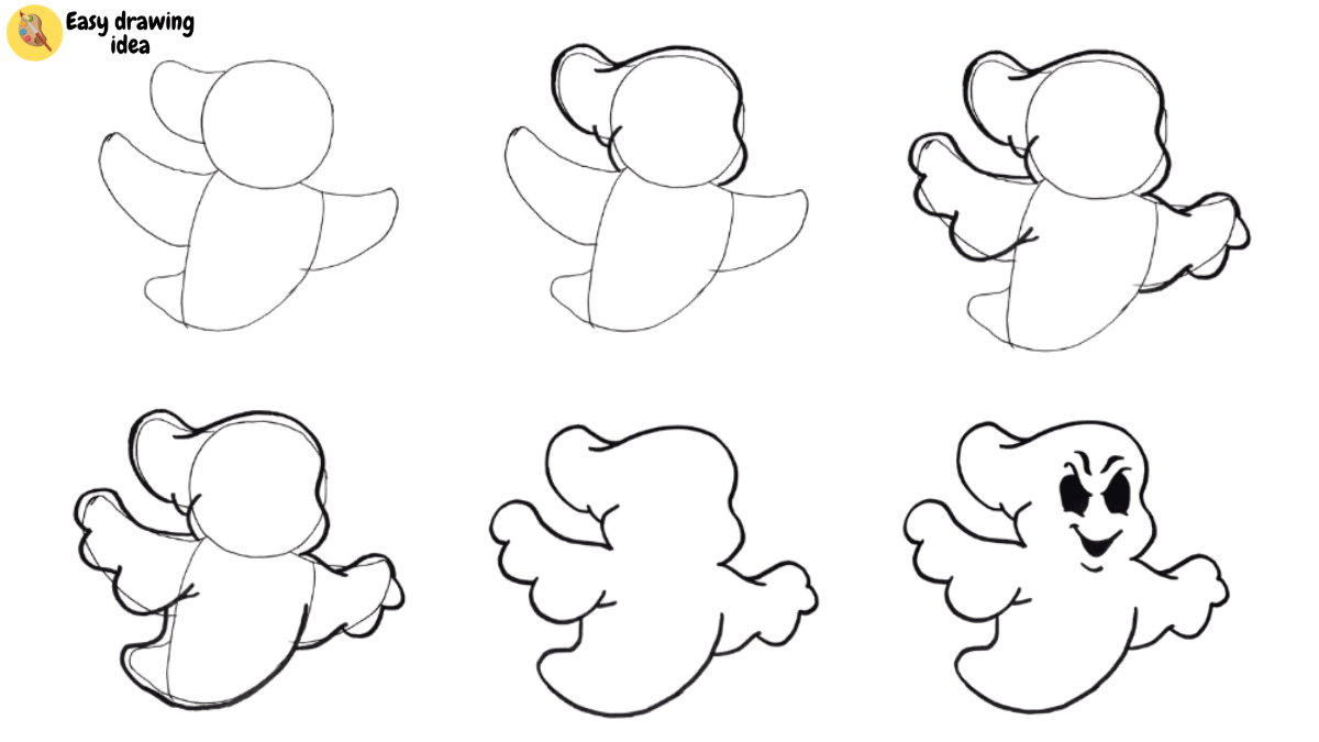 How To Draw A Ghost Step By Step - Hand Of Art