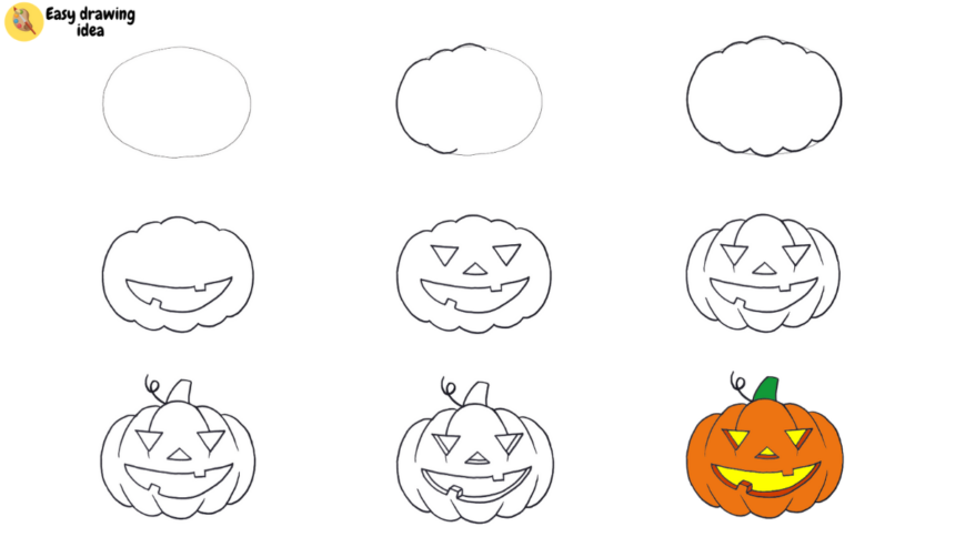 How to Draw a Halloween Pumpkin | Jack O Lantern - Hand Of Art
