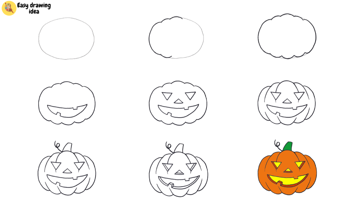 How to Draw a Halloween Pumpkin | Jack O Lantern - Hand Of Art