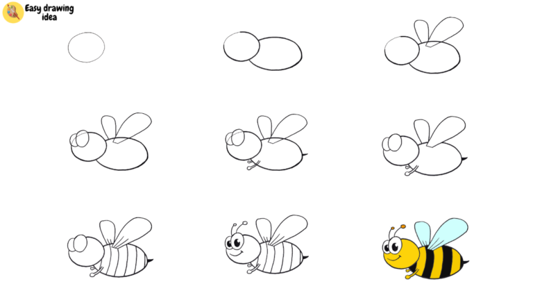 How to Draw a Honey Bee Step By Step - Hand Of Art