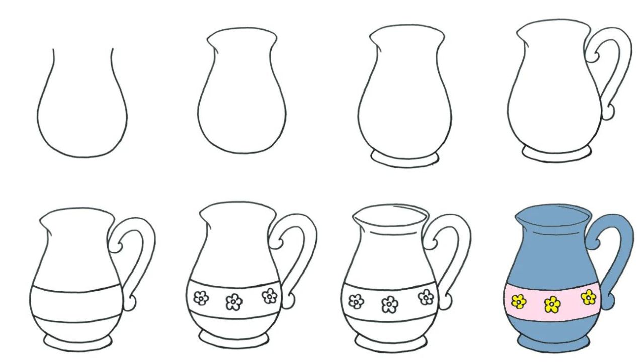 How to Draw a Jug Step by Step Tutorial for Kids - Hand Of Art
