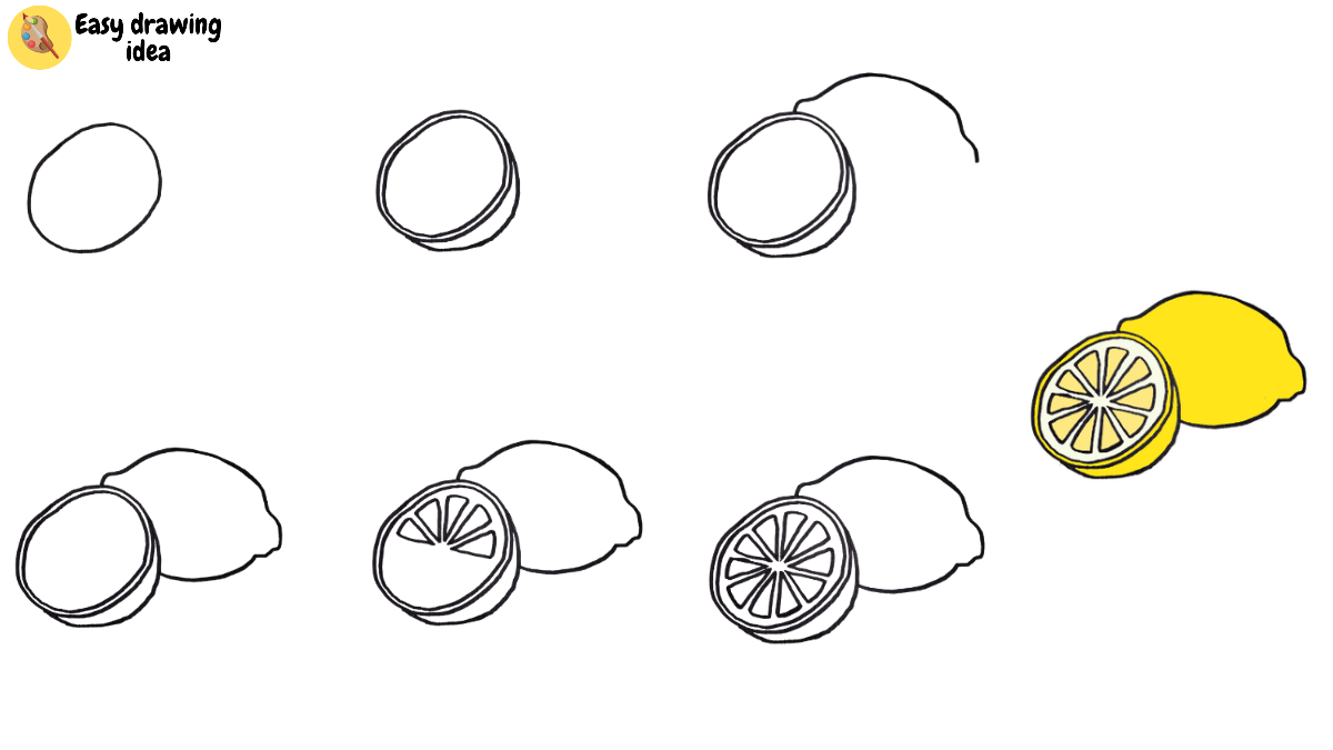 How To Draw A Lemon Step By Step - Hand Of Art
