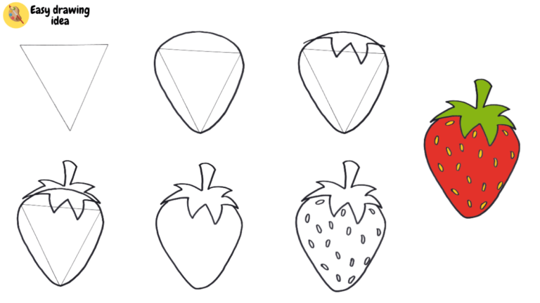 How To Draw A Strawberry Step By Step - Hand Of Art