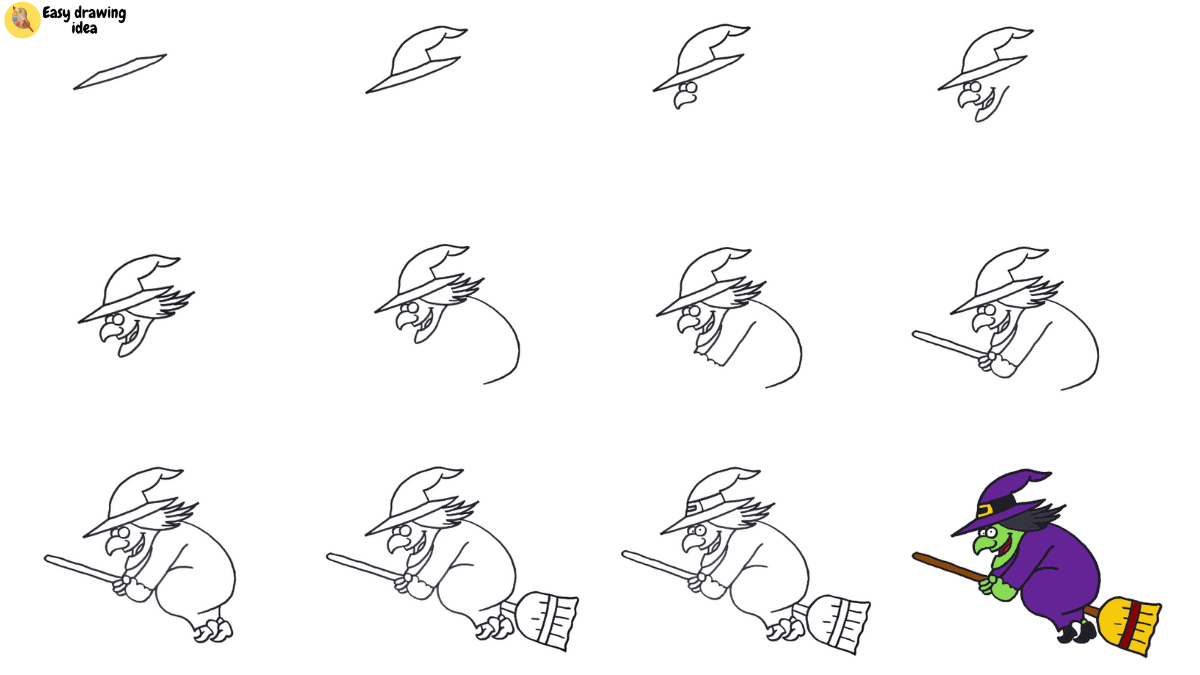 How to Draw a Witch Step by Step - Hand Of Art