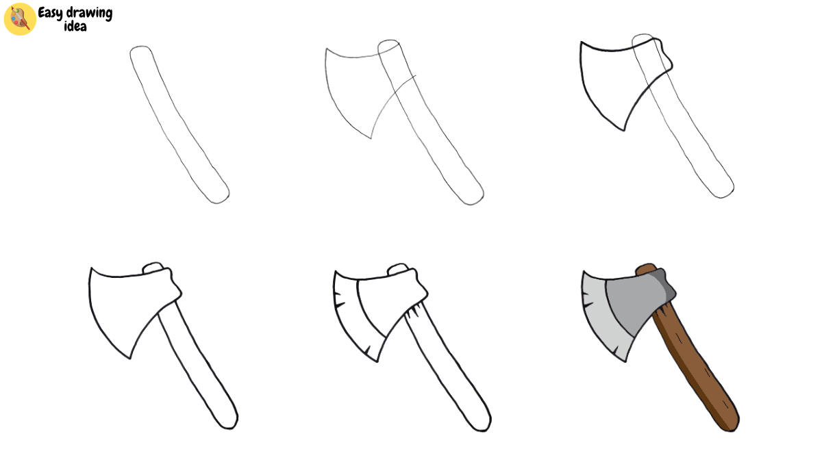 How to Draw an Axe Step by Step - Hand Of Art