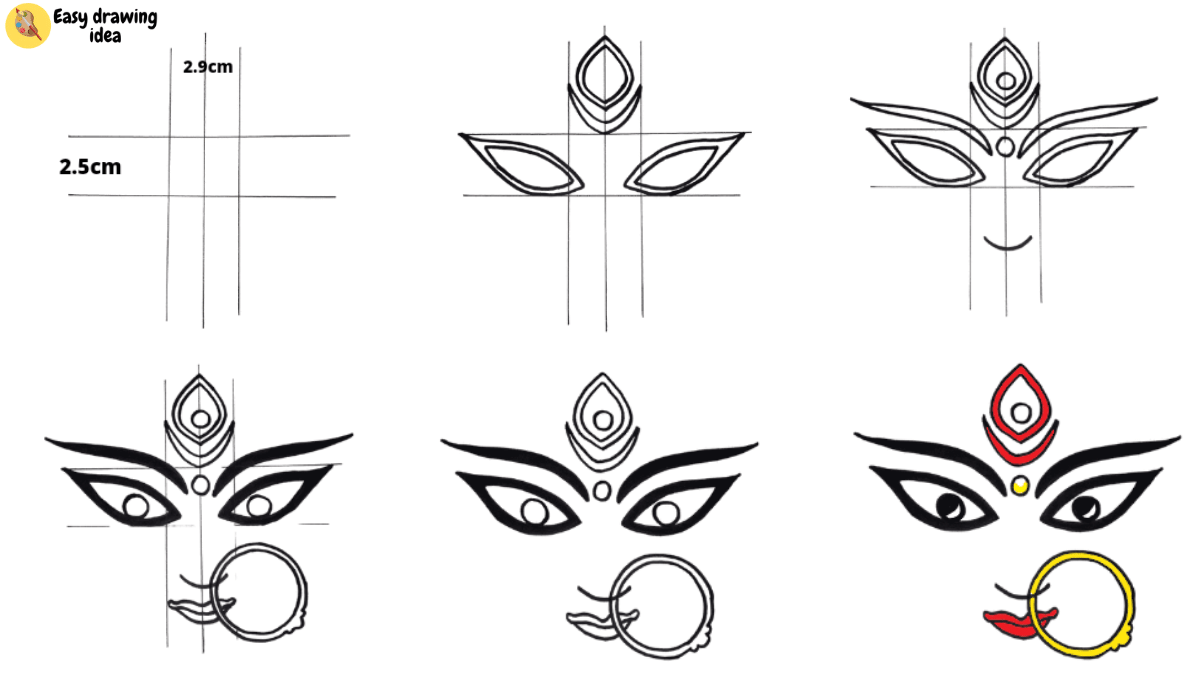 How To Draw A Durga Maa Step By Step - Hand Of Art