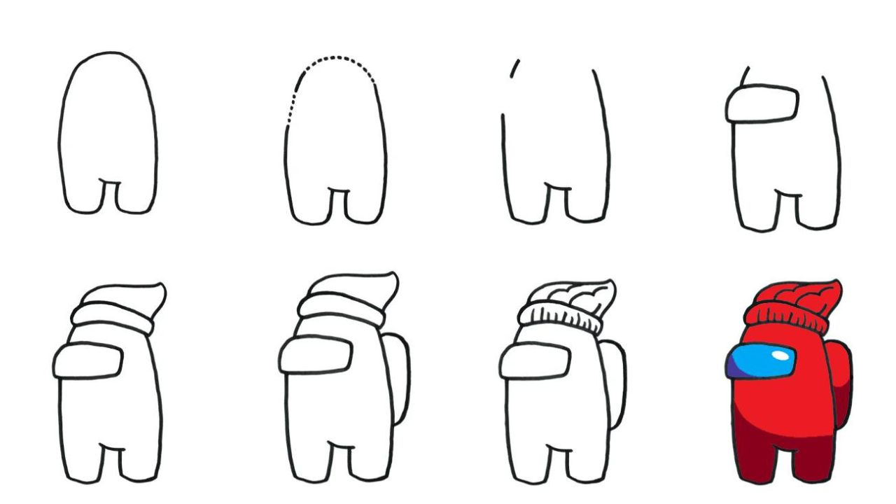 How to Draw Player from Among Us Logic - Hand Of Art