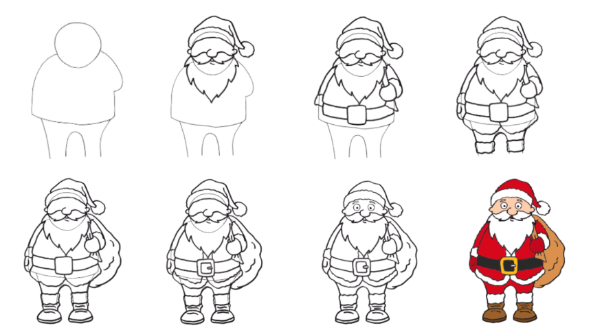 How To Draw Santa Claus Step By Step