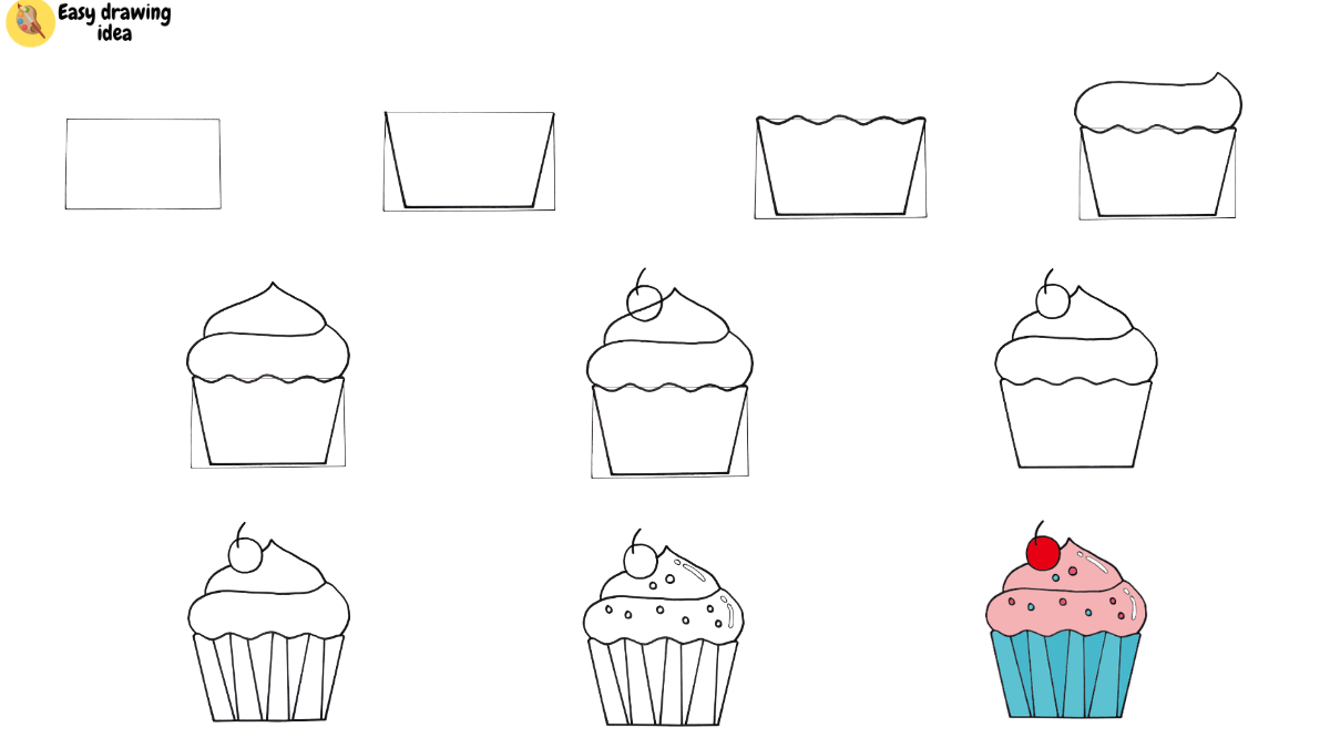 How to Draw a Cupcake Step by Step - Hand Of Art
