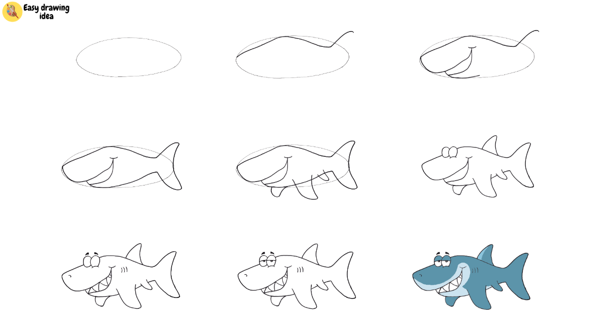 How to Draw a Shark Step by Step - Hand Of Art