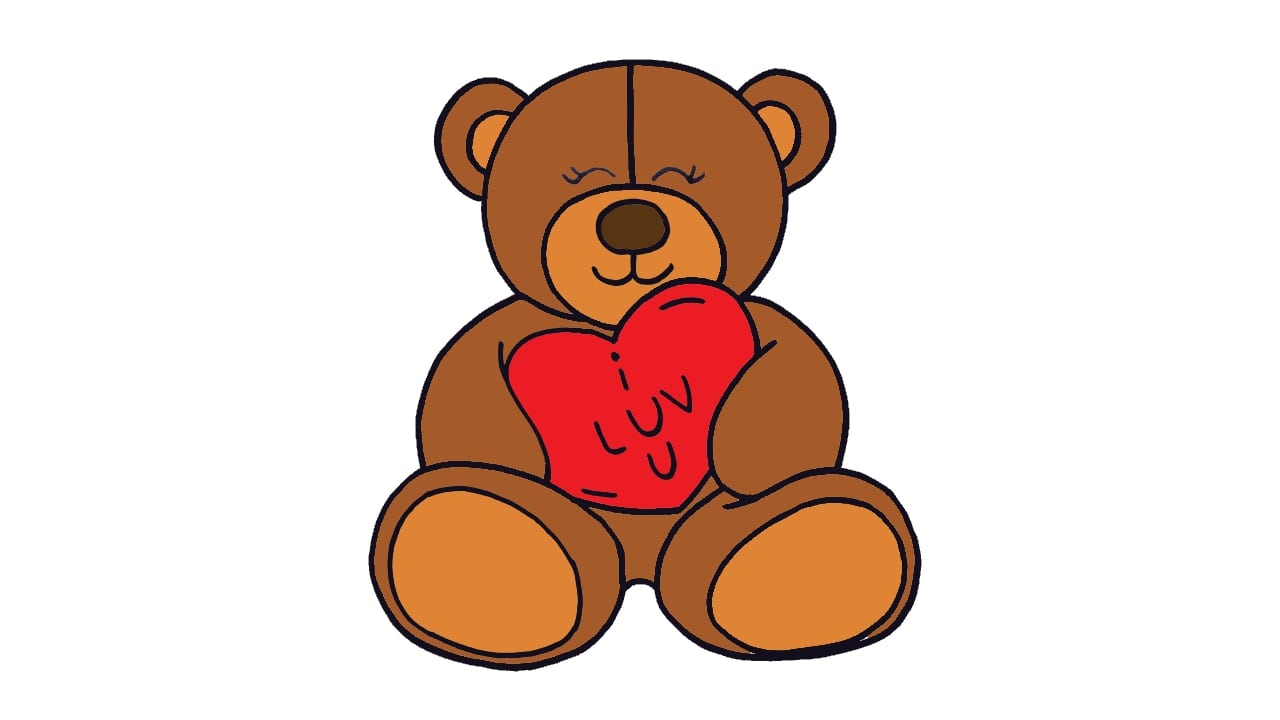 How To Draw a Valentine Bear - Hand Of Art