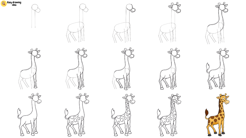 How to Draw a Giraffe Step by Step - Hand Of Art