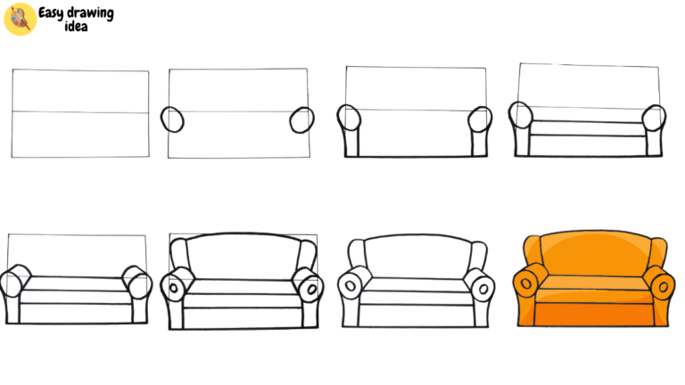 How To Draw A Sofa Step By Step - Hand Of Art