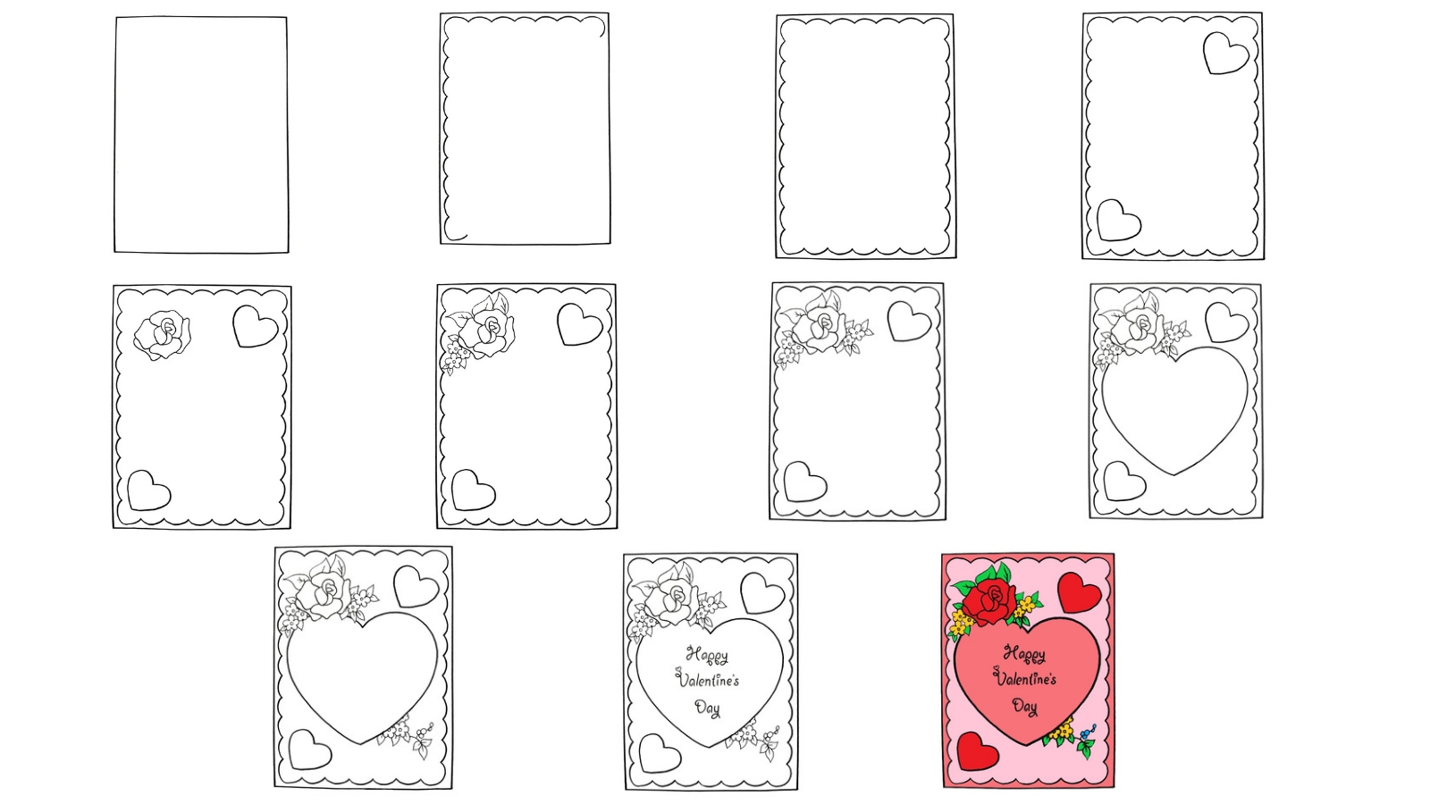 How to Draw a Valentine Card - Hand Of Art