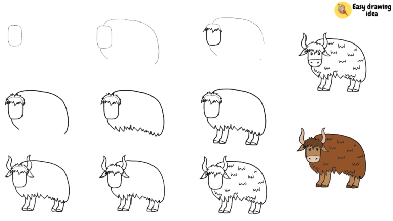 How To Draw A Yak Step By Step