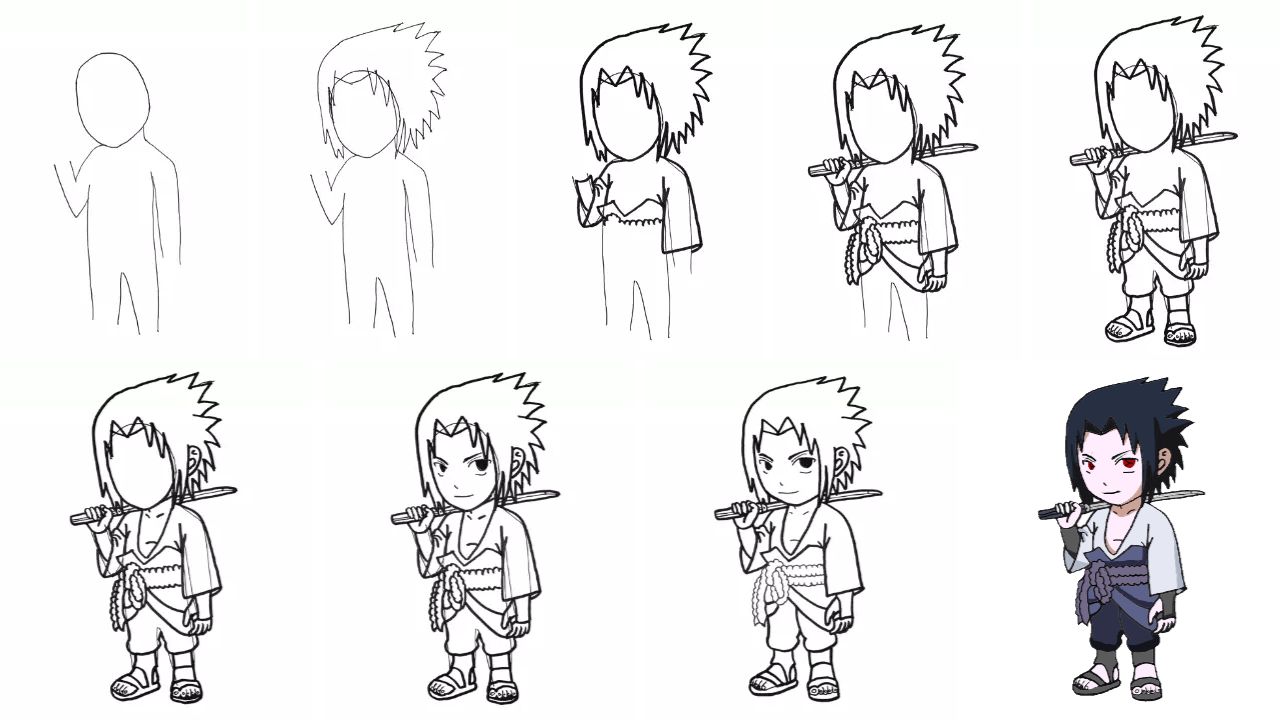 How To Draw Chibi Sasuke Step By Step