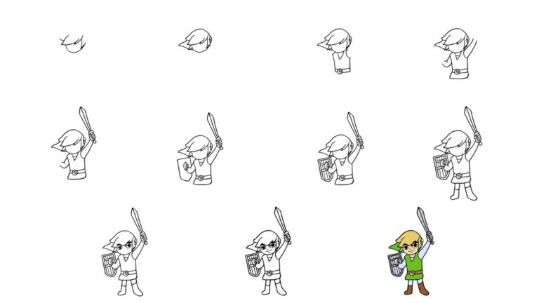 How To Draw Link Step By Step