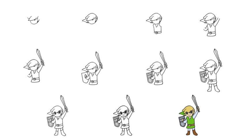 How To Draw Link Step By Step