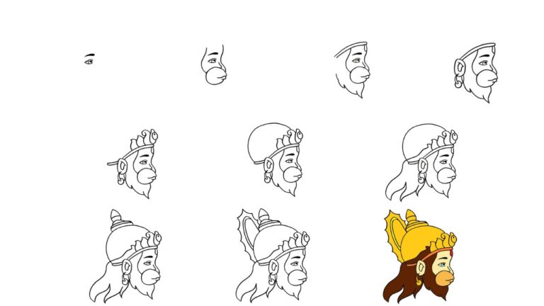 How to Draw Lord Hanuman Step By Step