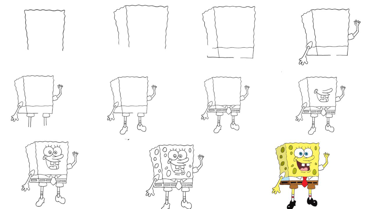 How to Draw Spongebob Step By Step
