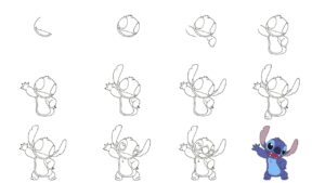 How To Draw Stitch Step By Step