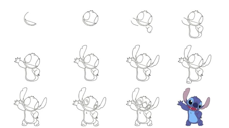 How To Draw Stitch Step By Step