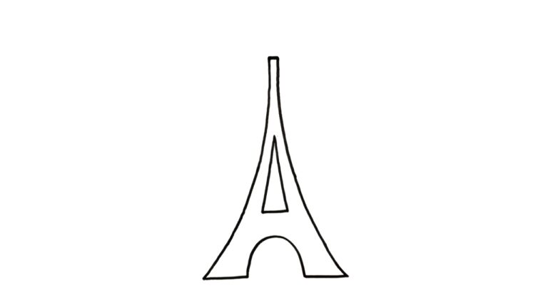 How to Draw the Eiffel Tower Step By Step