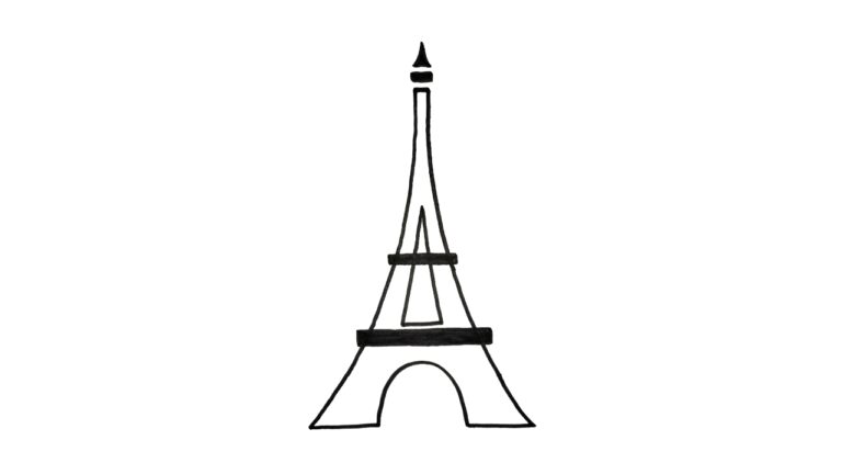 How to Draw the Eiffel Tower Step By Step