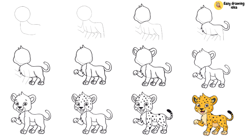 How To Draw A Cheetah Step By Step