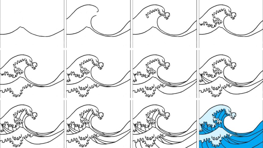 How to Draw a Wave Step by Step - Hand Of Art