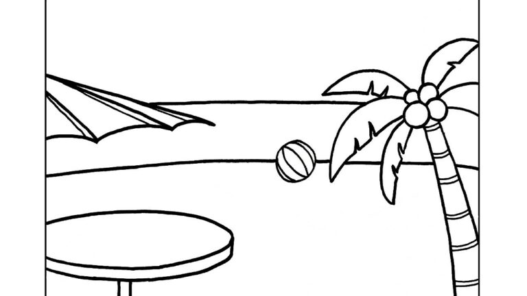 How to Draw Beach Step By Step
