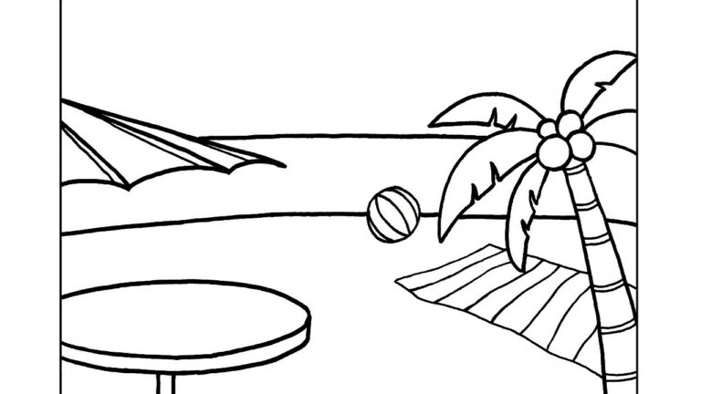 How to Draw Beach Step By Step