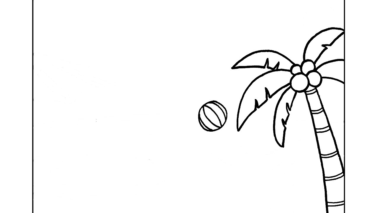 How to Draw Beach Step By Step