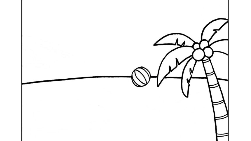 How to Draw Beach Step By Step