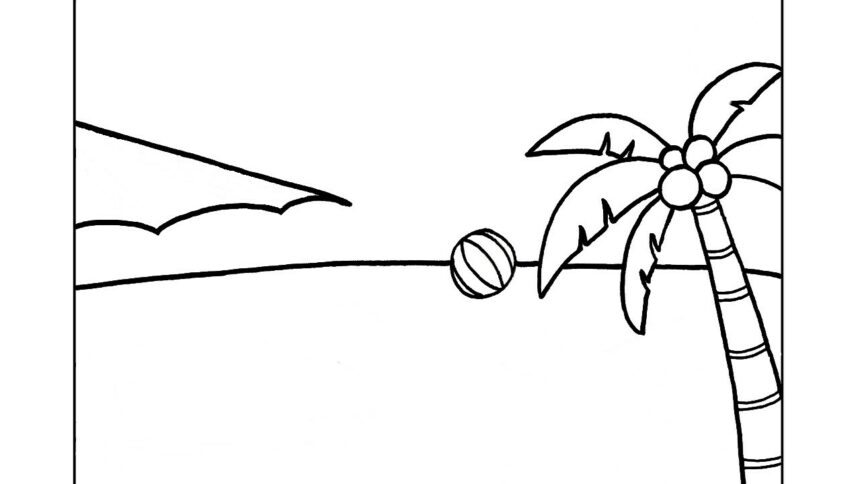 How to Draw Beach Step By Step