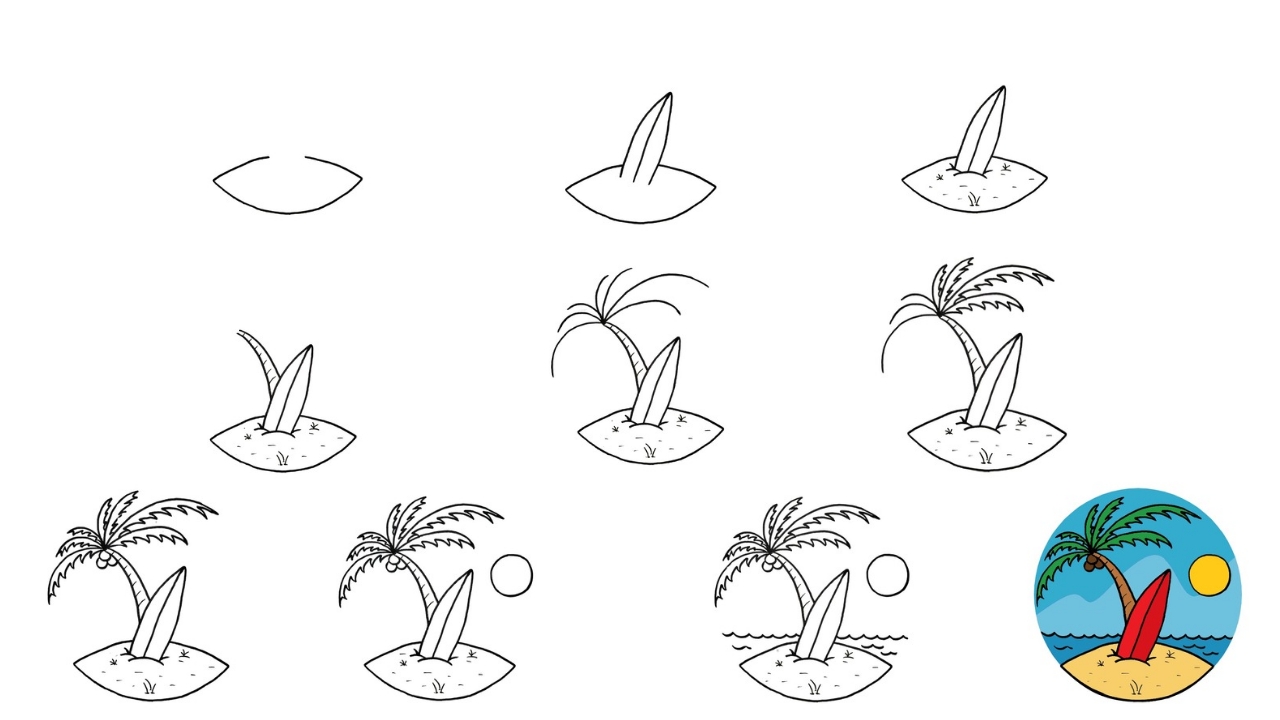 How To Draw Summer Step By Step - Hand Of Art