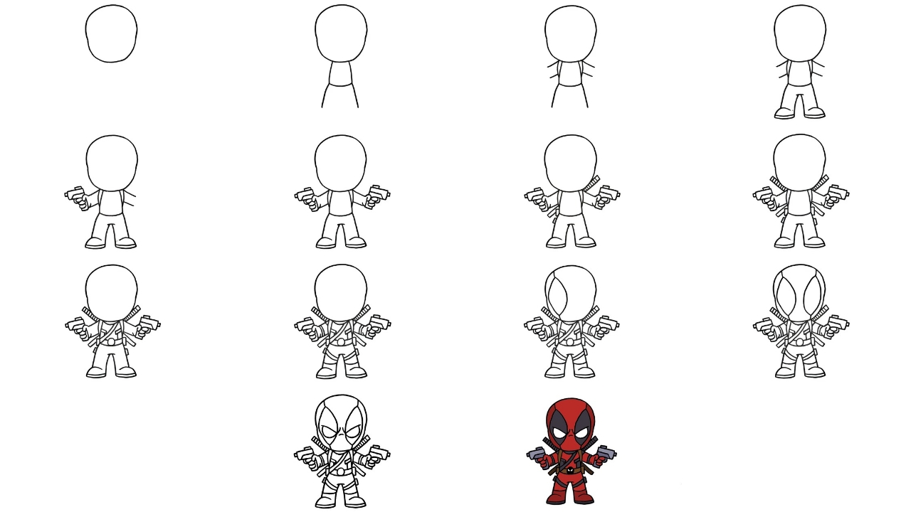 How to Draw Deadpool Step By Step - Hand Of Art