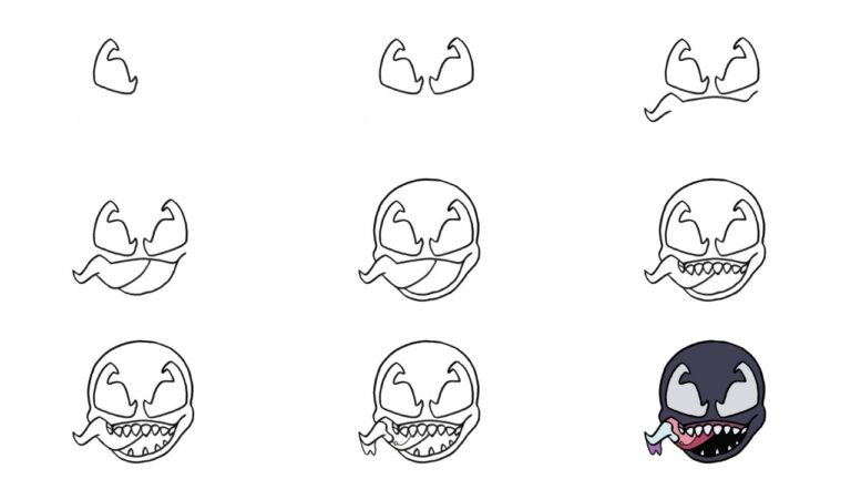 How to Draw Venom Step by Step - Hand Of Art
