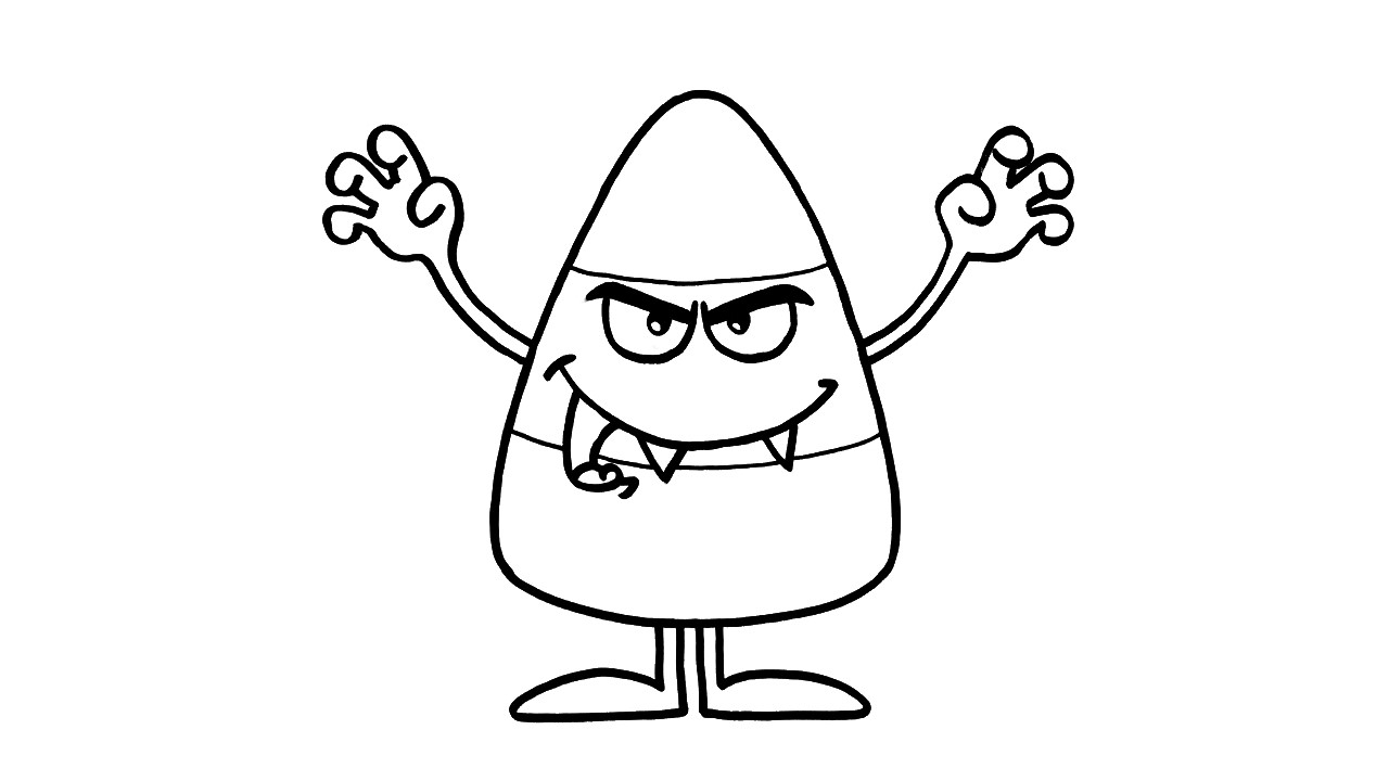 How to Draw a Candy Corn Monster - Hand Of Art