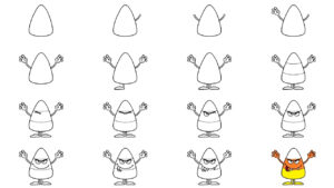 How to Draw a Candy Corn Monster - Hand Of Art