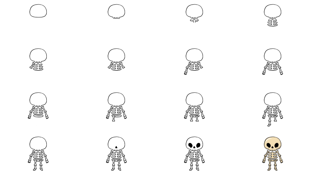 How to Draw a Skeleton Step By Step - Hand Of Art