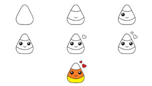 How to Draw a Candy Corn Step by Step - Hand Of Art