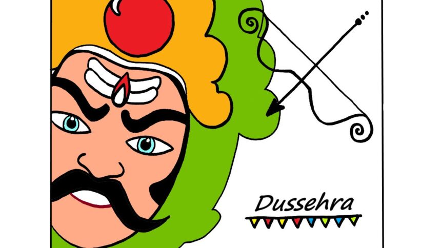 Dussehra Drawing for Kids Step By Step - Hand Of Art