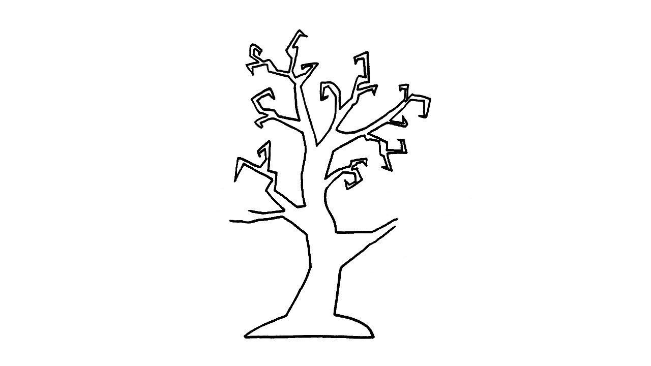 How to Draw a Halloween Tree - Hand Of Art