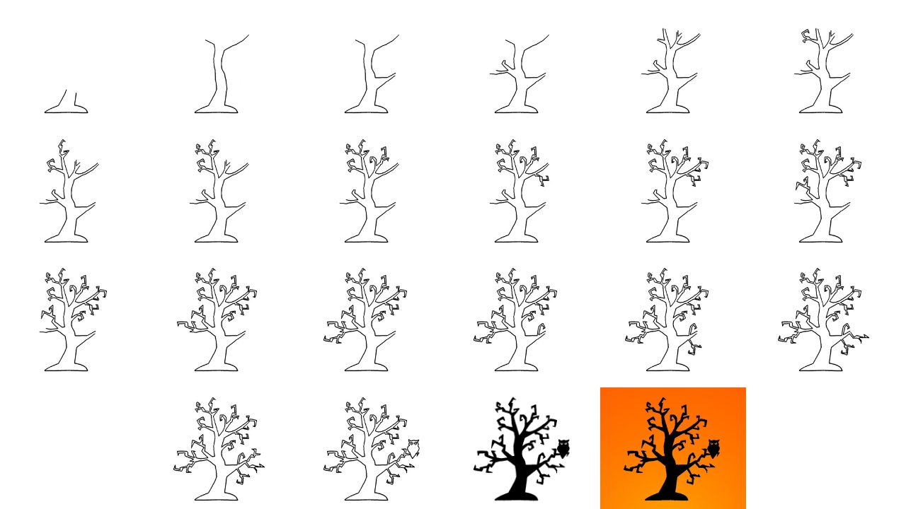 How to Draw a Halloween Tree - Hand Of Art