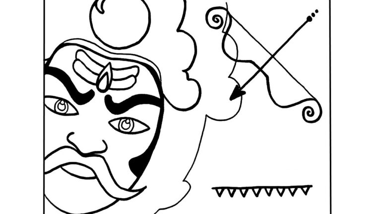 Dussehra Drawing for Kids Step By Step - Hand Of Art