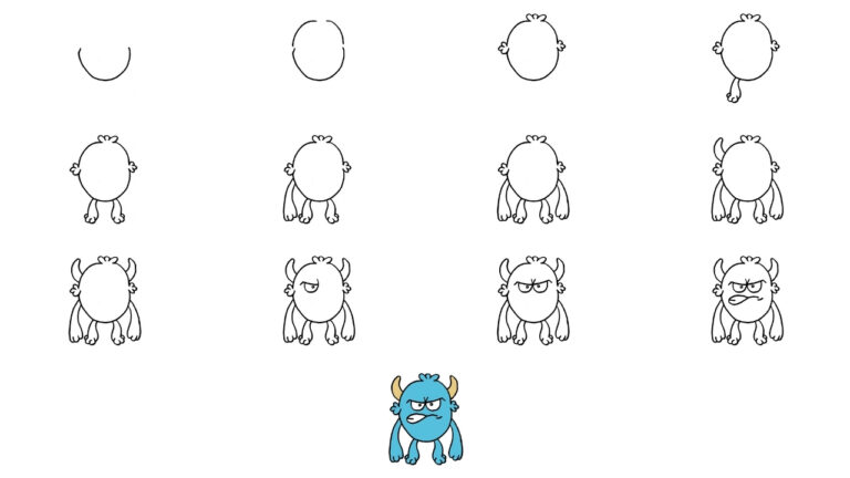 How to Draw a Scary Monster Step by Step - Hand Of Art